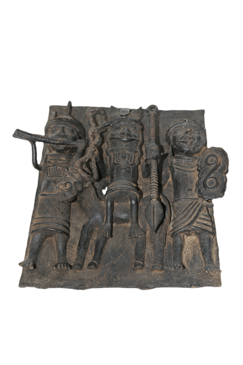 Equestrian Oba Benin Plaque – Nigeria - African-Arte